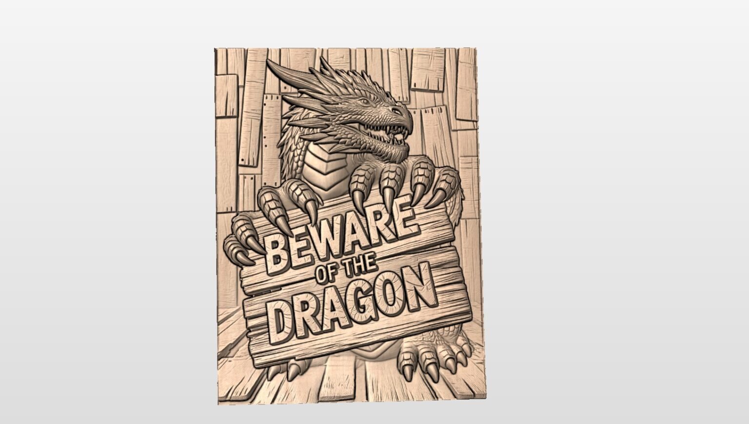 “Beware of dragon sign with background” STL File - Chris Design Co.