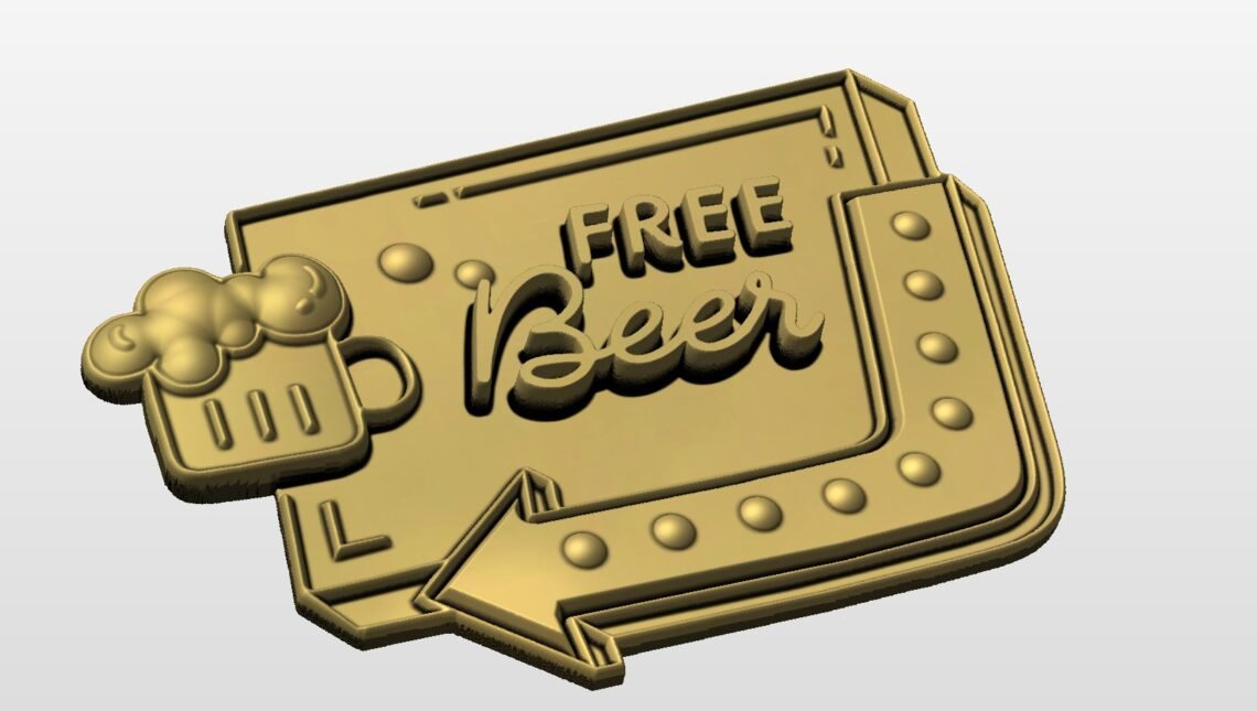“Free Beer Sign” STL File – Chris Design Co.